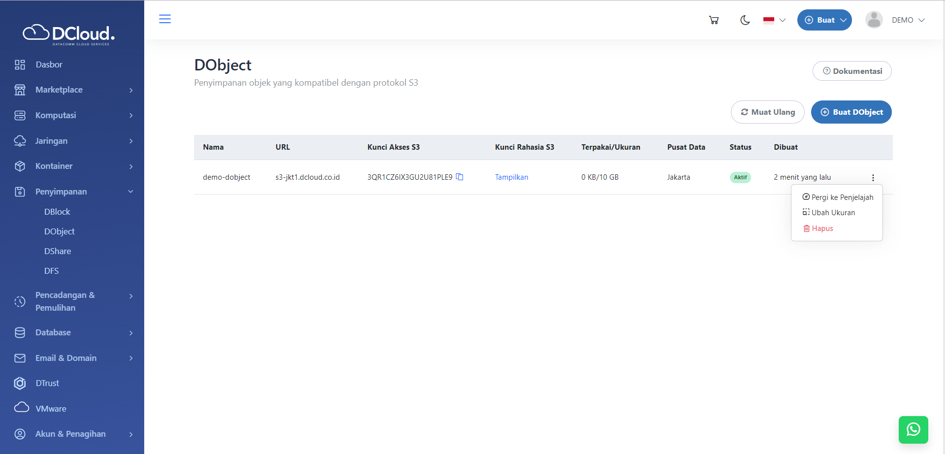 Pergi ke Penjelajah – Dokumentasi DCloud