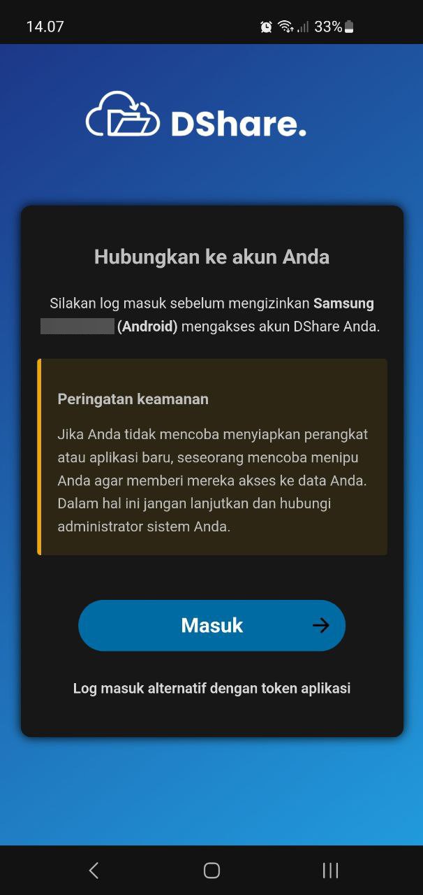 Instal Aplikasi DShare di Perangkat Mobile - Dokumentasi DCloud